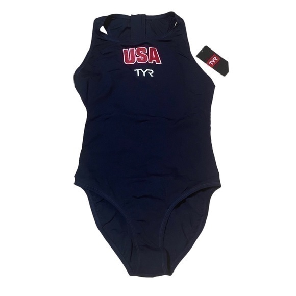 TYR | Swim | Tyr Usa Water Polo Womens Breakaway Zipper Swimsuit One Piece Navy Size 26 | Poshmark